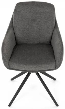 Jídelní židle 180° otočná lanýžová voděodolná látka, černý kov DCH-P3174 GREY2