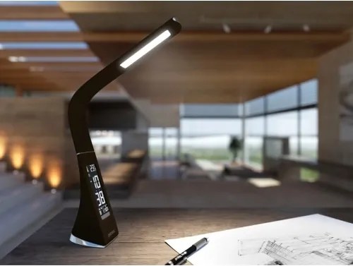 Stolní lampička LED Panlux LORD bílá kůže PN15100004