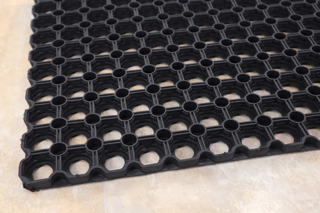 Hamat, Venkovní čistící rohož guma Domino 22mm - na ven i na doma, 50x80, černá, exteriér