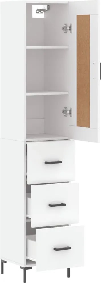 Skříň highboard bílá 34,5 x 34 x 180 cm kompozitní dřevo 3200193