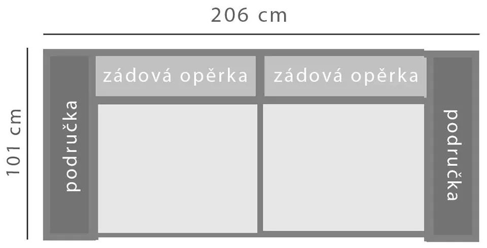 Pohovka BOLZANO A2SA | 206 cm | s úložným prostorem | VÝBĚR TKANIN