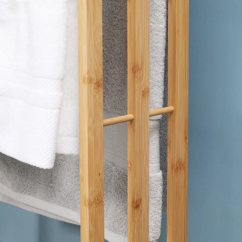 Goleto Bambusový stojan na ručníky 48 x 25,8 x 94 cm | přírodní