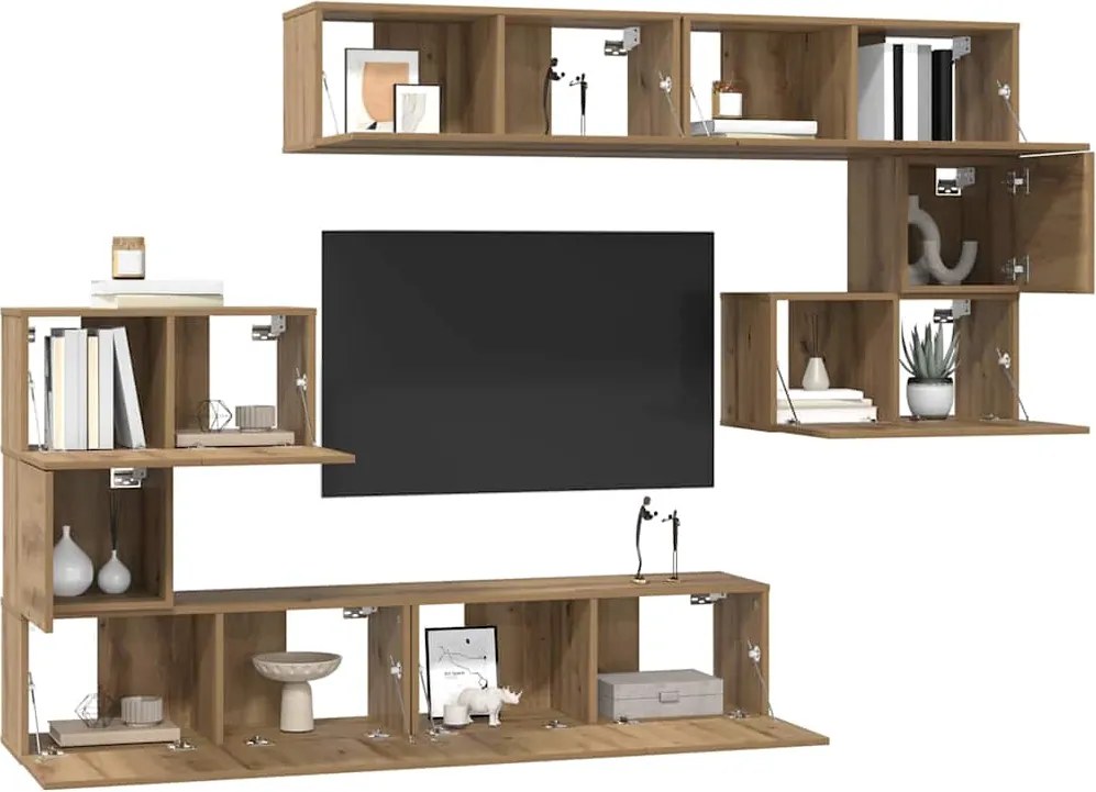 Sestava TV skříněk 8 ks Artisanový dub Kompozitní dřevo 3393218