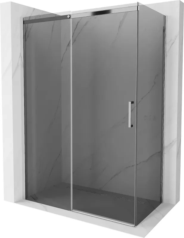 Mexen Omega sprchový kout 150x80cm, 8mm sklo, chromový profil-šedé sklo, 825-150-080-01-40