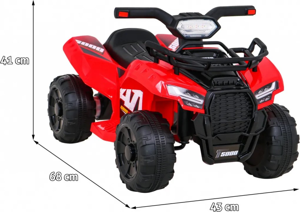 Ramiz Dětská čtyřkolka na baterie Storm červená + motor 25W + MP3 USB + LED