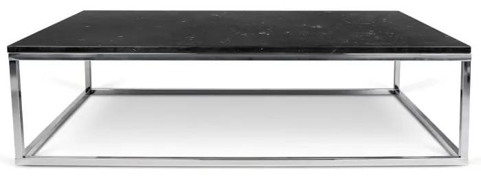 BonamiKonferenční stolek s chromovaným podnožím a černou mramorovou deskou TemaHome Prairie, 75 x 120 cm