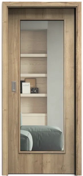 SAPELI ELEGANT KOMFORT M40 - CPL LAMINÁT - POSUVNÉ DVEŘE VČ. ZÁRUBNĚ - Dub Halifax Průchozí šířka (cm): 100, Průchozí výška (cm): 210