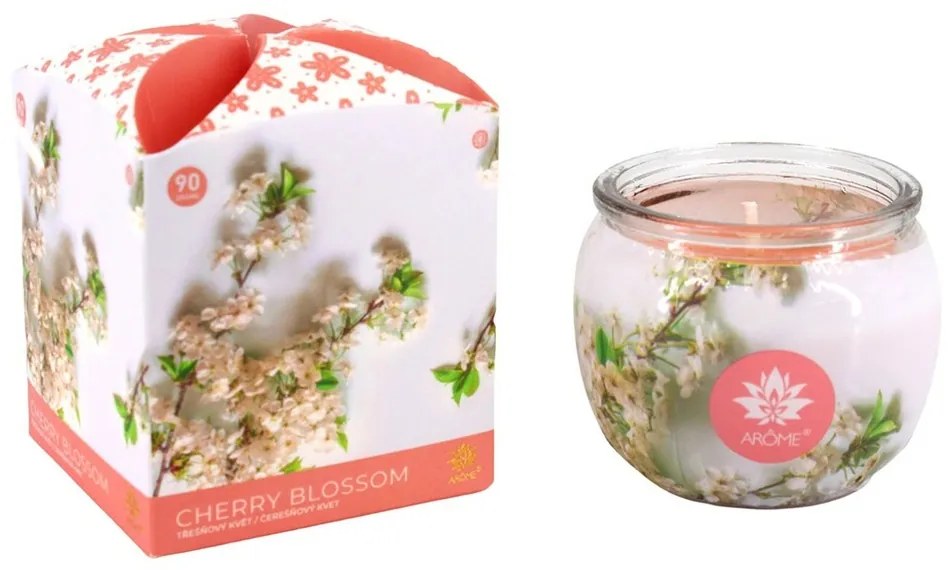 Arome Vonná svíčka ve skle Chery Blossom, 90 g