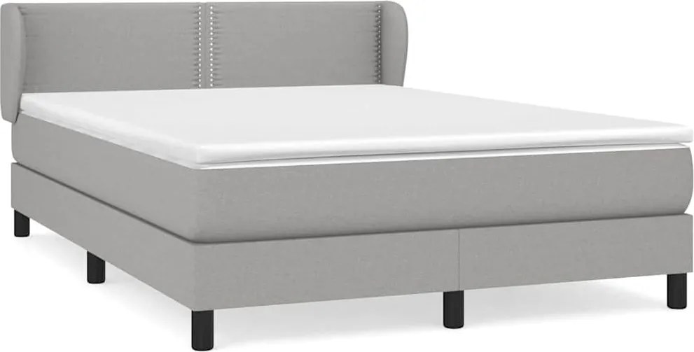 Box spring postel s matrací světle šedá 140 x 200 cm textil 3126165
