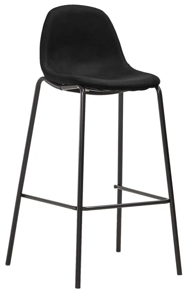 Barové židle 4 ks černé textil