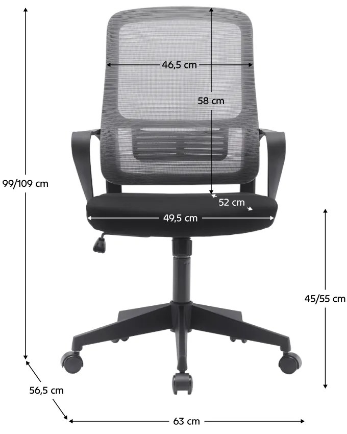 Kondela Kancelářské křeslo, šedá/černá, SALOMO TYP 3