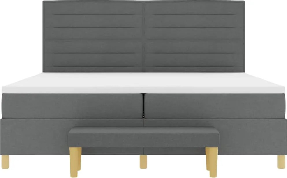Postel s boxspringem s matrací Tmavě šedá 200 x 200 cm textil 3344248
