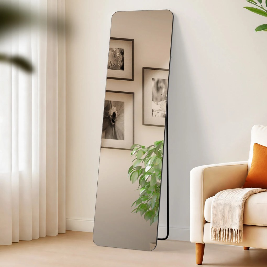 Zrcadlo Gurnee 140x40 cm – černá-matt