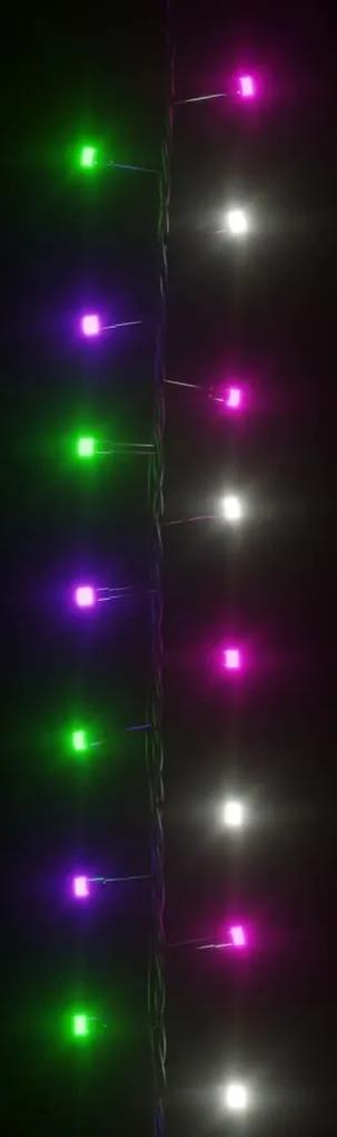vidaXL Kompaktní LED řetěz s 1 000 LED diodami teplý bílý 25 m PVC [343263] Barva: Pastelová vícebarevná a tmavě zelená