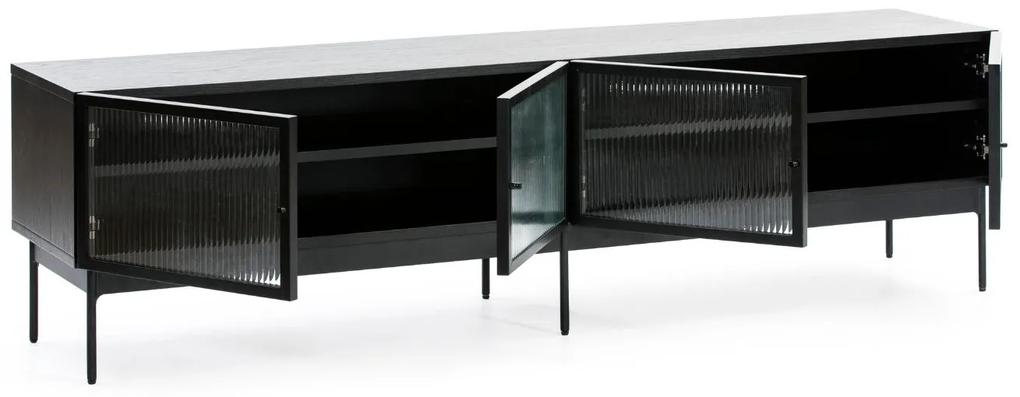 Černý dubový TV stolek Teulat Blur 180 x 40 cm