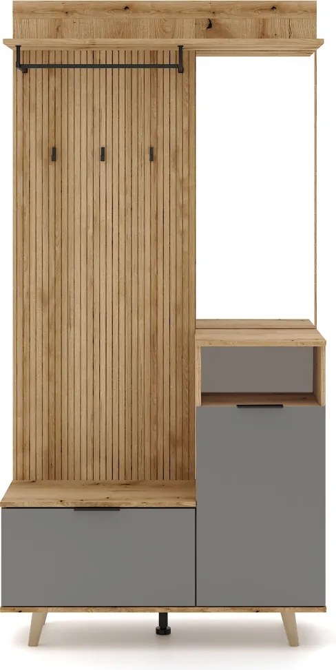 Předsíňová sestava, dub evoke/grafit, NODRI