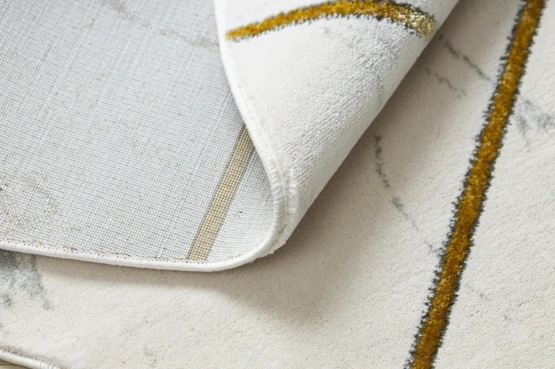 Dywany Łuszczów, Kusový koberec Emerald geometric 1012 cream and gold kruh, 120x120 (průměr) kruh, bílá, ložnice