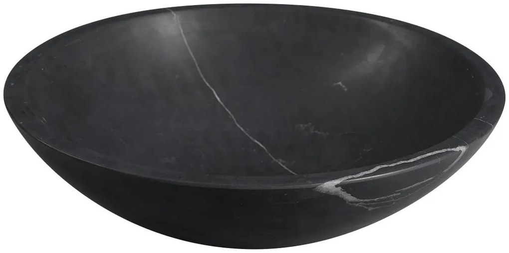 Sapho, BLOK kamenné umyvadlo průměr 40cm, černý Marquin, matný, 2401-35