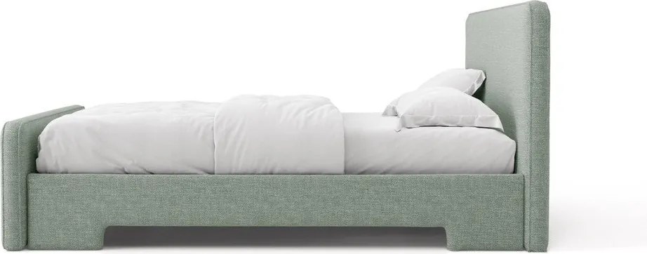Čalouněná dvoulůžková postel s roštem 140x200 cm v mentolové barvě Eda – Micadoni
