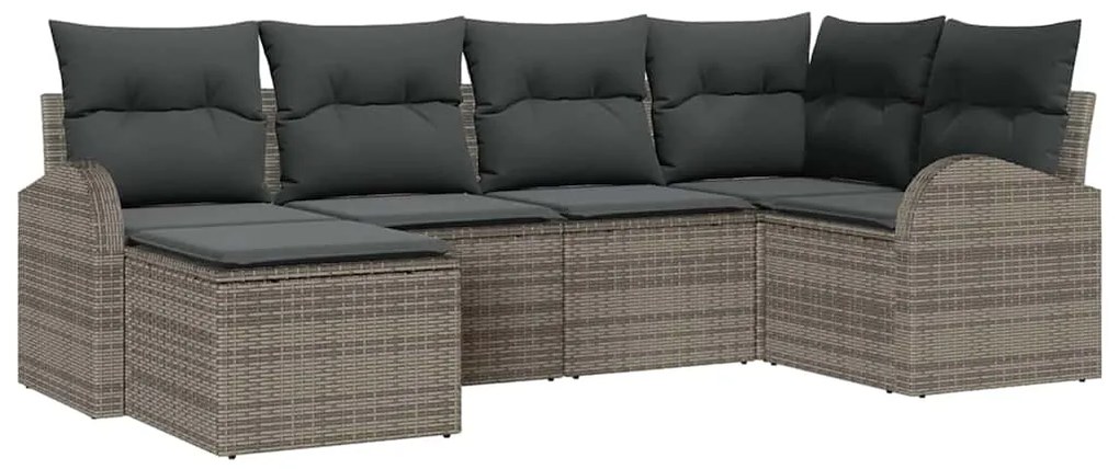 Set pohovek 6 ks Šedá polyratan 3354778