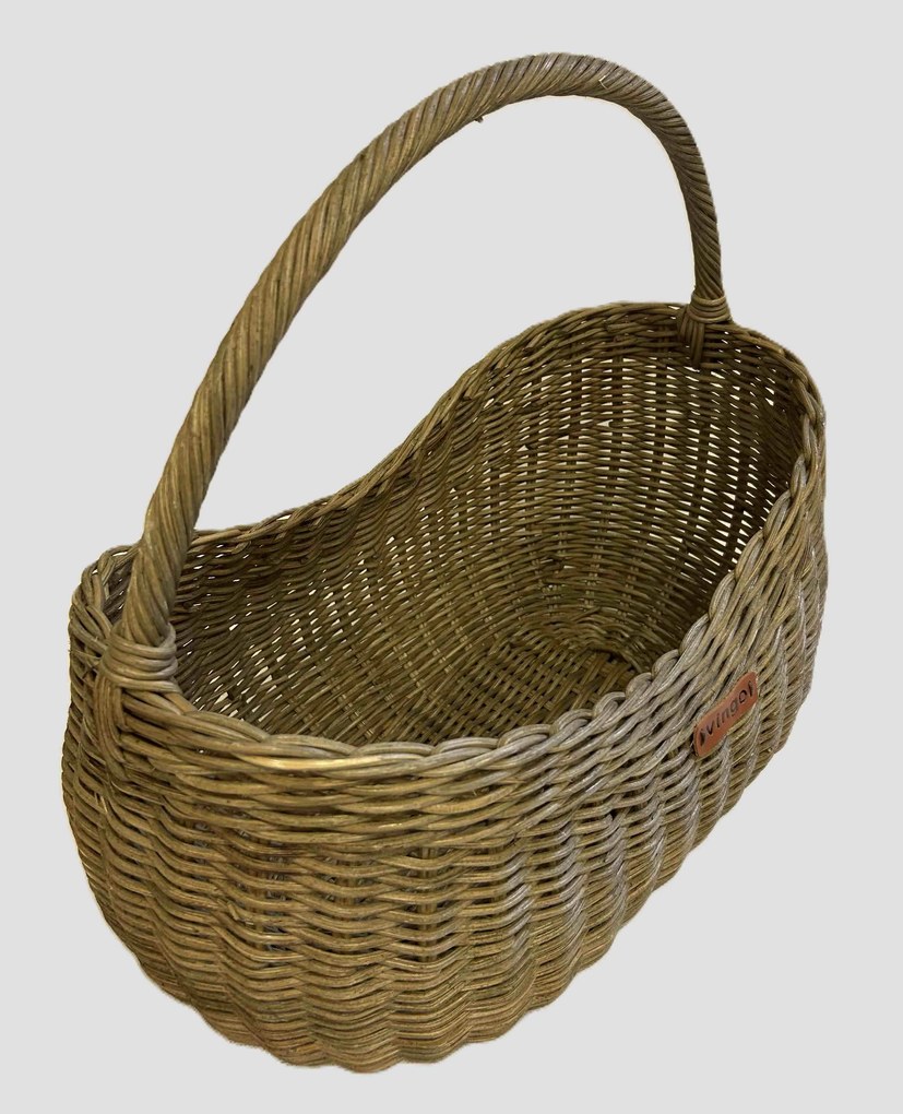 Vingo Ratanový nákupní koš s podélnou ručkou, 55 x 32 cm