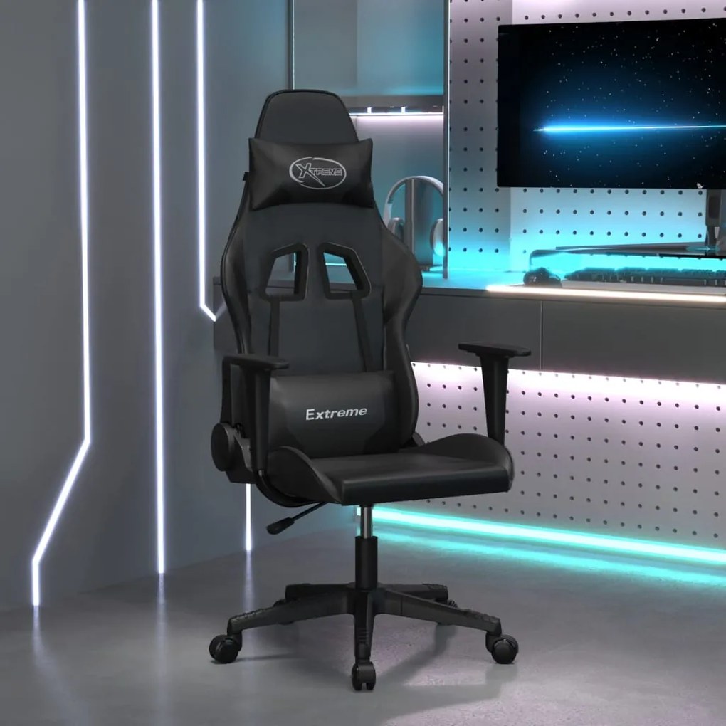 Herní židle černá umělá kůže 3143695