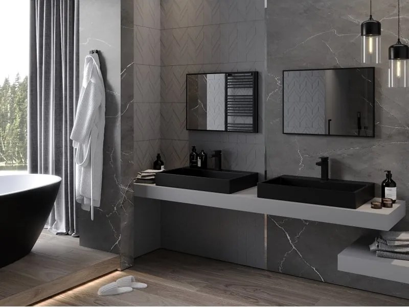 Mexen Loft koupelnové zrcadlo obdélníkové 70 x 50 cm, černý rám - 9852-070-050-000-70