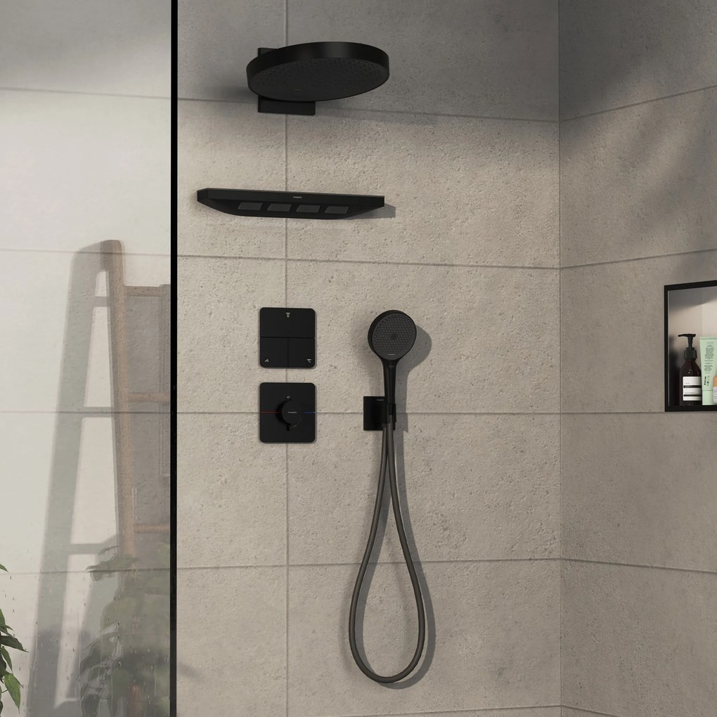 Hansgrohe ShowerSelect Comfort Q, ventil pod omítku pro 3 spotřebiče, černá matná, HAN-15587670
