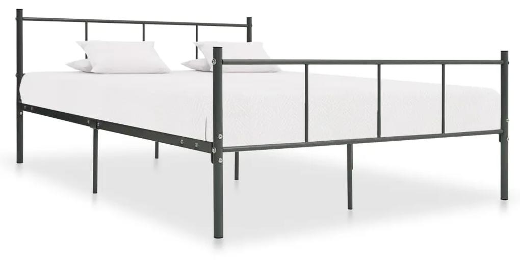284647 vidaXL Rám postele šedý kov 160 x 200 cm