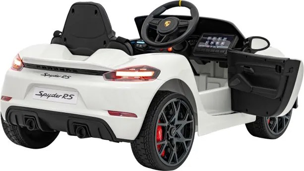 Elektrické autíčko Porsche Spyder RS 718 Lakýr bílé