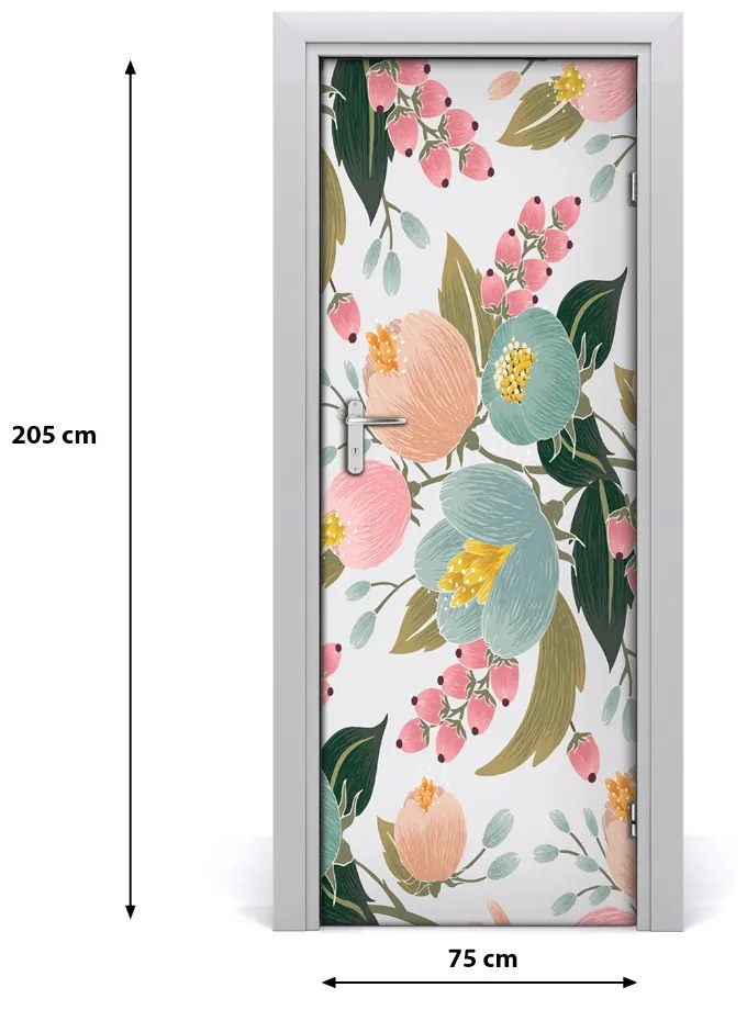 Samolepící fototapeta na dveře Jarní květiny 75x205 cm