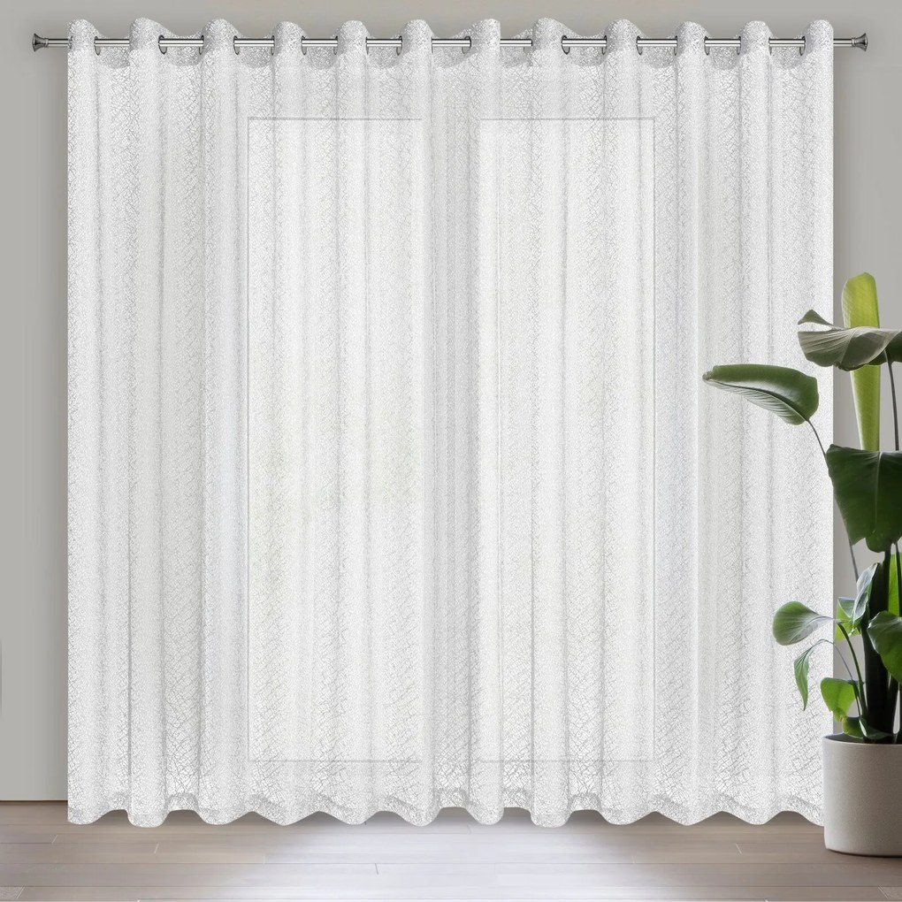 ZÁCLONA NA KROUŽCÍCH AMANDA 300 CM X 250 CM CM BÍLÁ