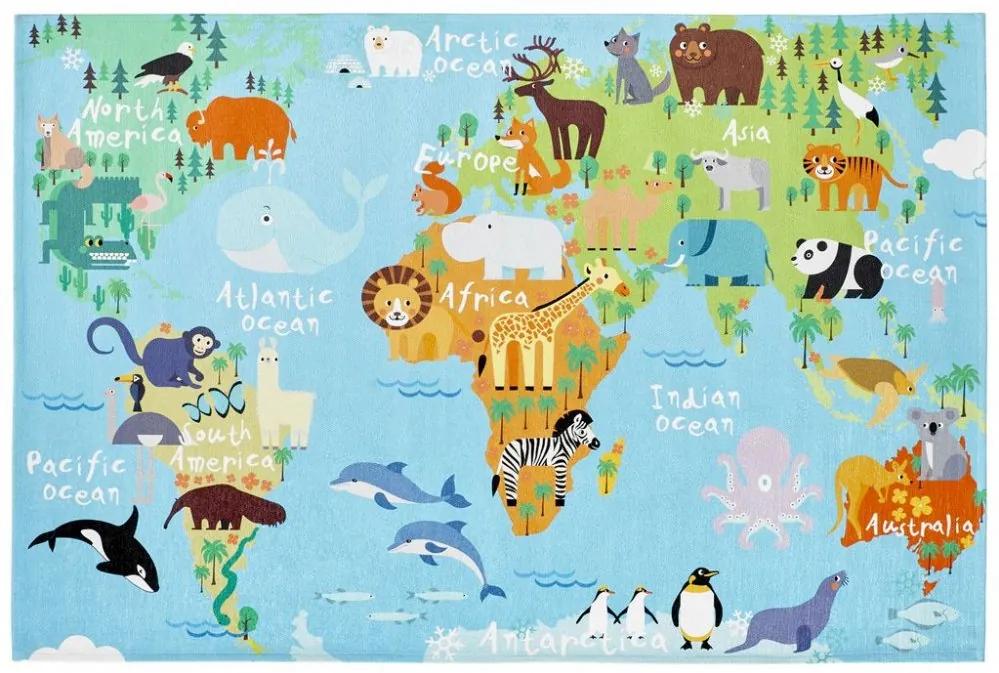 Dětský koberec Torino Kids 233 world map 80 x 120  cm