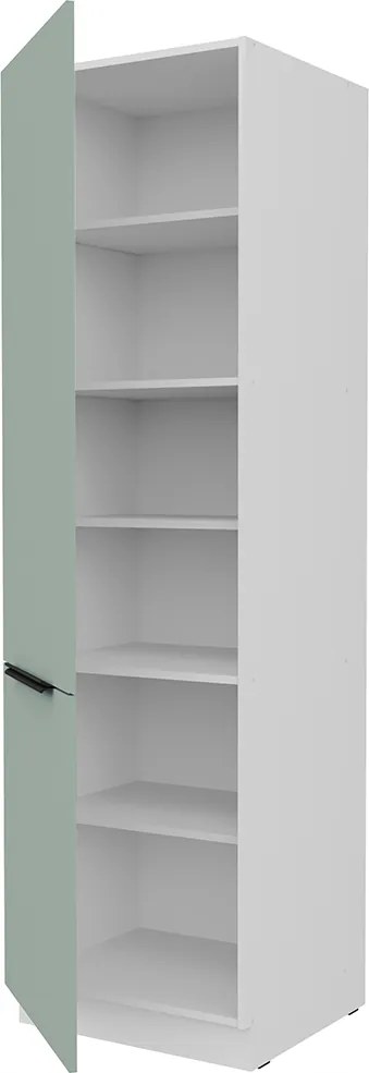 ARIA sb | vysoká skříňka 60 DK-210 2F potravinová s policemi | 60 cm | ANTI FINGERPRINT povrch | bílá/aquamarine