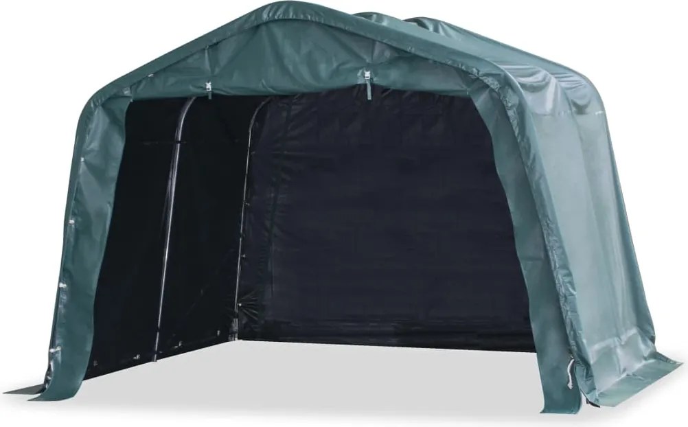 vidaXL Mobilní přístřešek pro zvířata PVC 550 g/m² 3,3x3,2 m tm. zelený