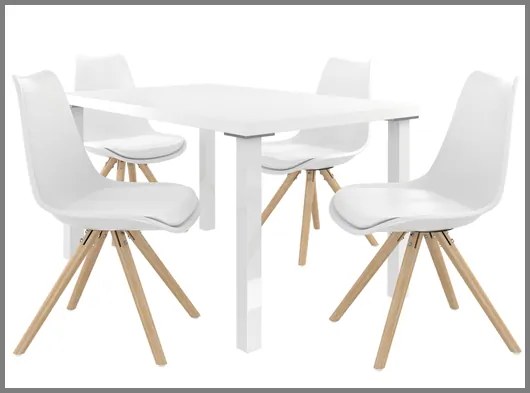 AMARI stůl + 4 židle bílá/bílá