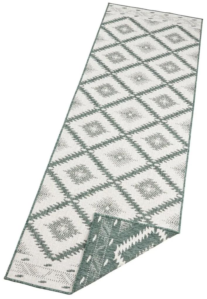 NORTHRUGS - Hanse Home koberce Kusový koberec Twin Supreme 103431 Malibu green creme – na ven i na doma - 80x350 cm