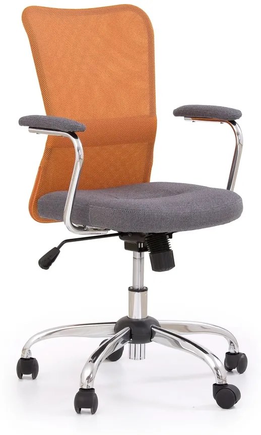 Halmar Dětská síťovaná židle Andy, šedá/oranžová