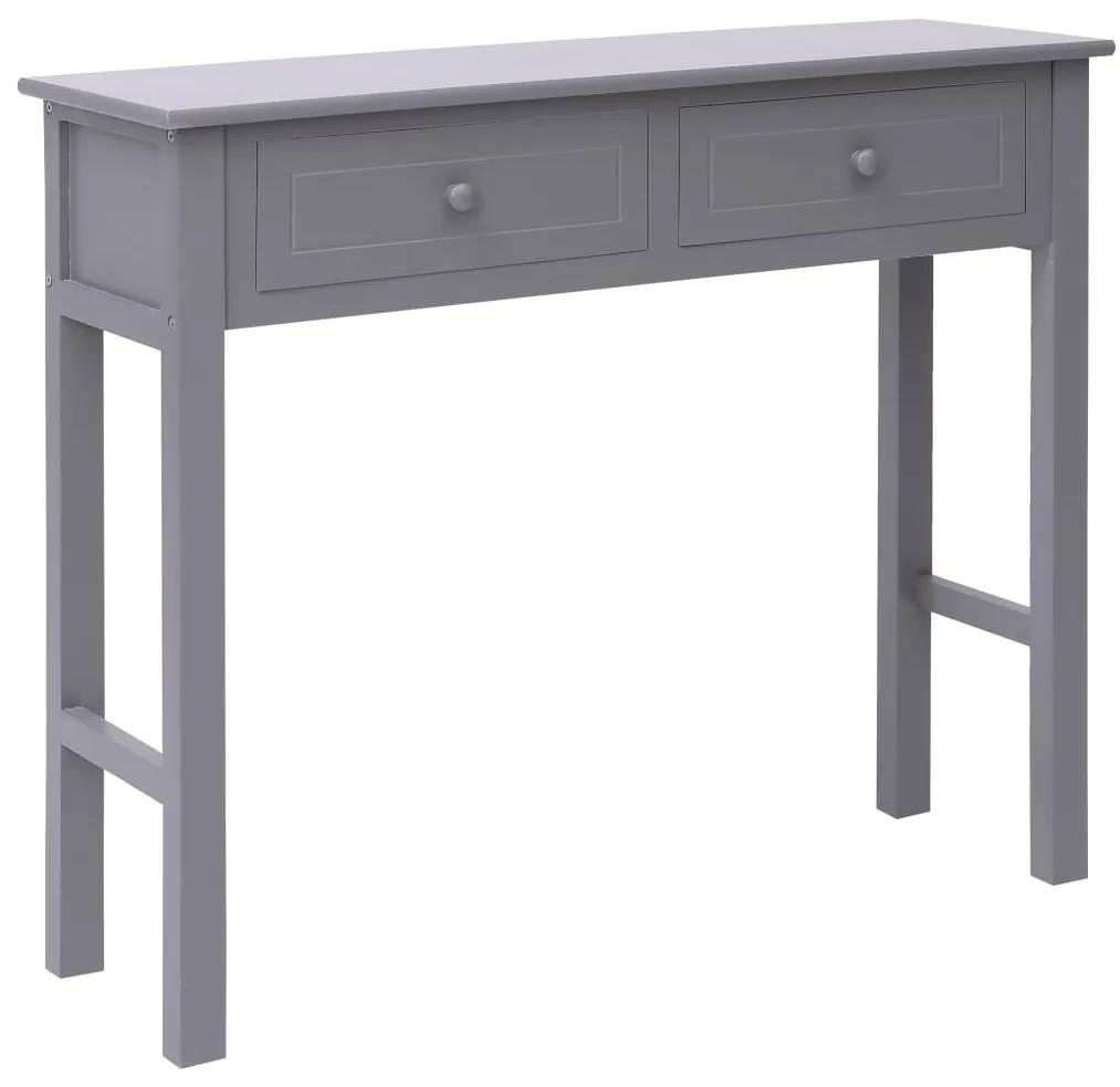 284146 vidaXL Konzolový stolek šedý 90 x 30 x 77 cm dřevo