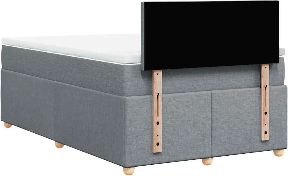 Box spring postel s matrací světle šedá 120x190 cm textil 3286612