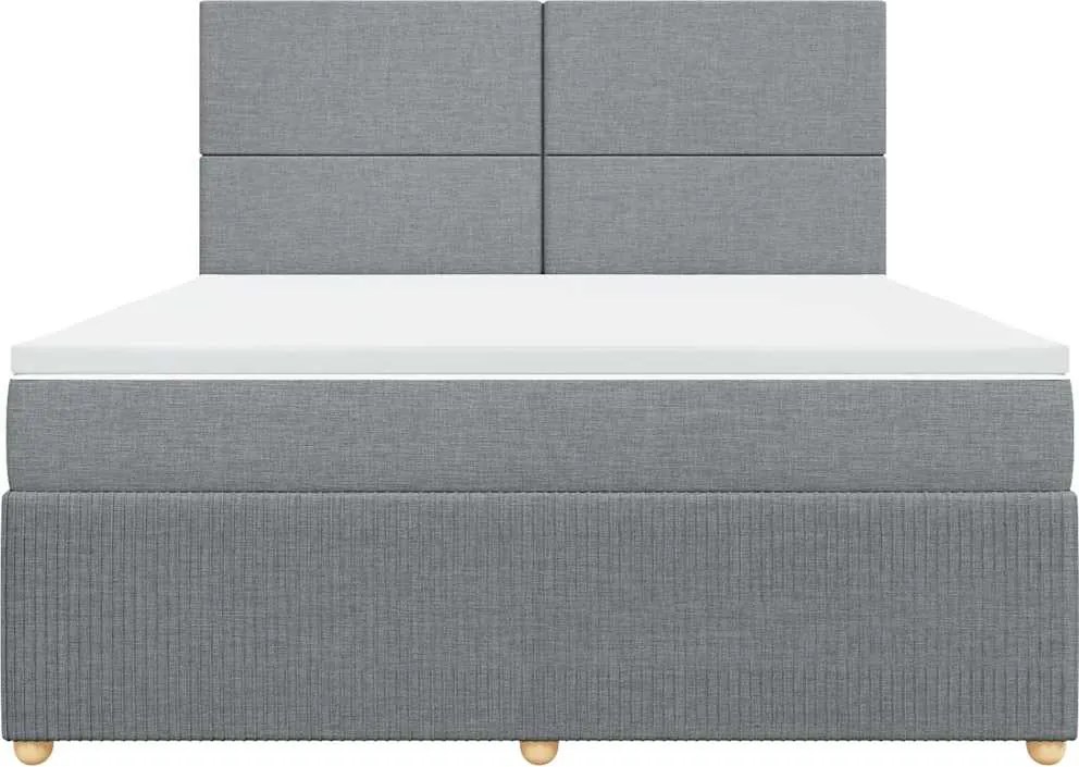 Box spring postel s matrací světle šedá 180 x 200 cm textil 3294428