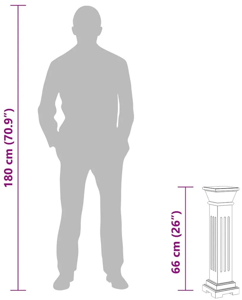 vidaXL Klasický stojan na květiny, čtverhranný sloup MDF