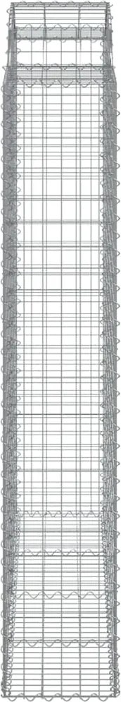 Klenutý gabionový koš 200 x 50 x 220/240 cm pozinkované železo 153501
