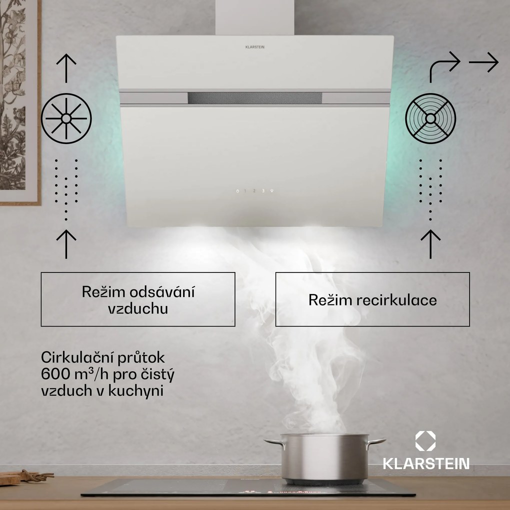 Klarstein Alina digestoř | 60 cm | 600 m³/h | Tichá | EEK A