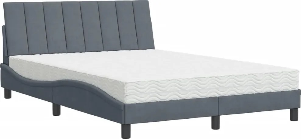 Postel s matrací Hanko tmavě šedá 140 x 200 cm samet 3208599