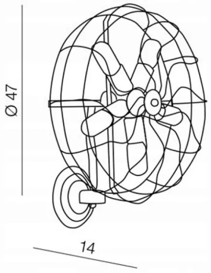 Azzardo AZ1349 - Nástěnné svítidlo FAN 5xE27/60W/230V