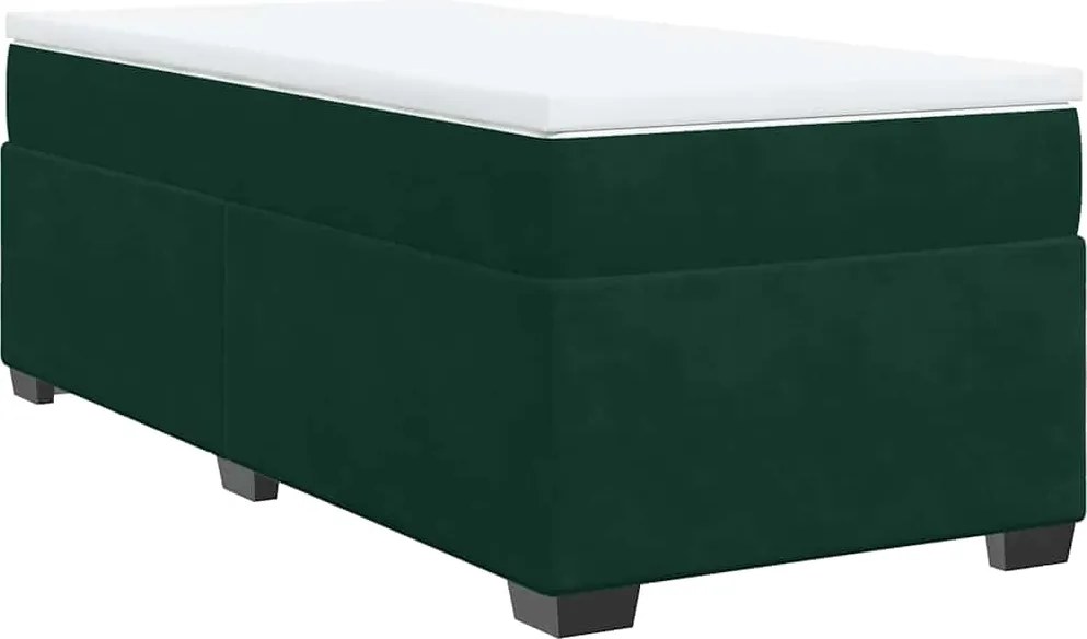 Box spring postel s matrací tmavě zelená 90x190 cm samet 3285254