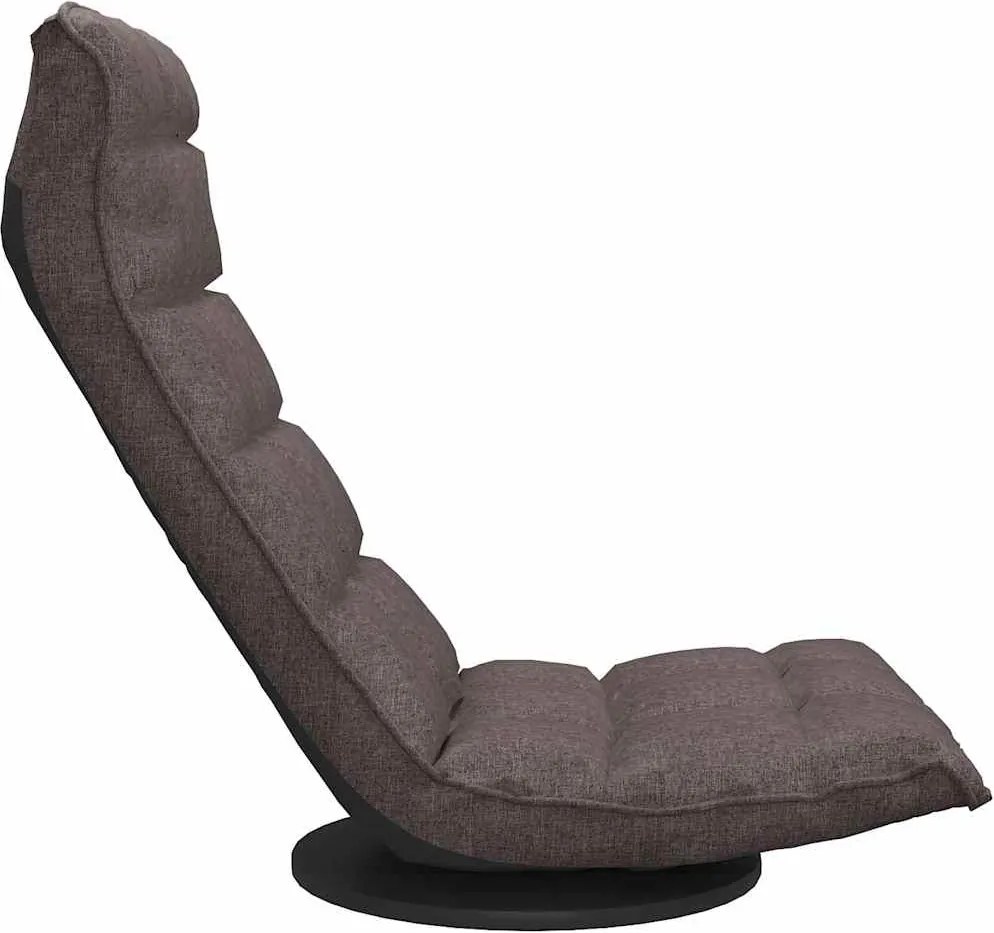 Otočná lenoška na podlahu taupe textil 336583