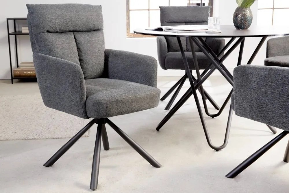 Designová otočná židle Maddison tmavě šedá