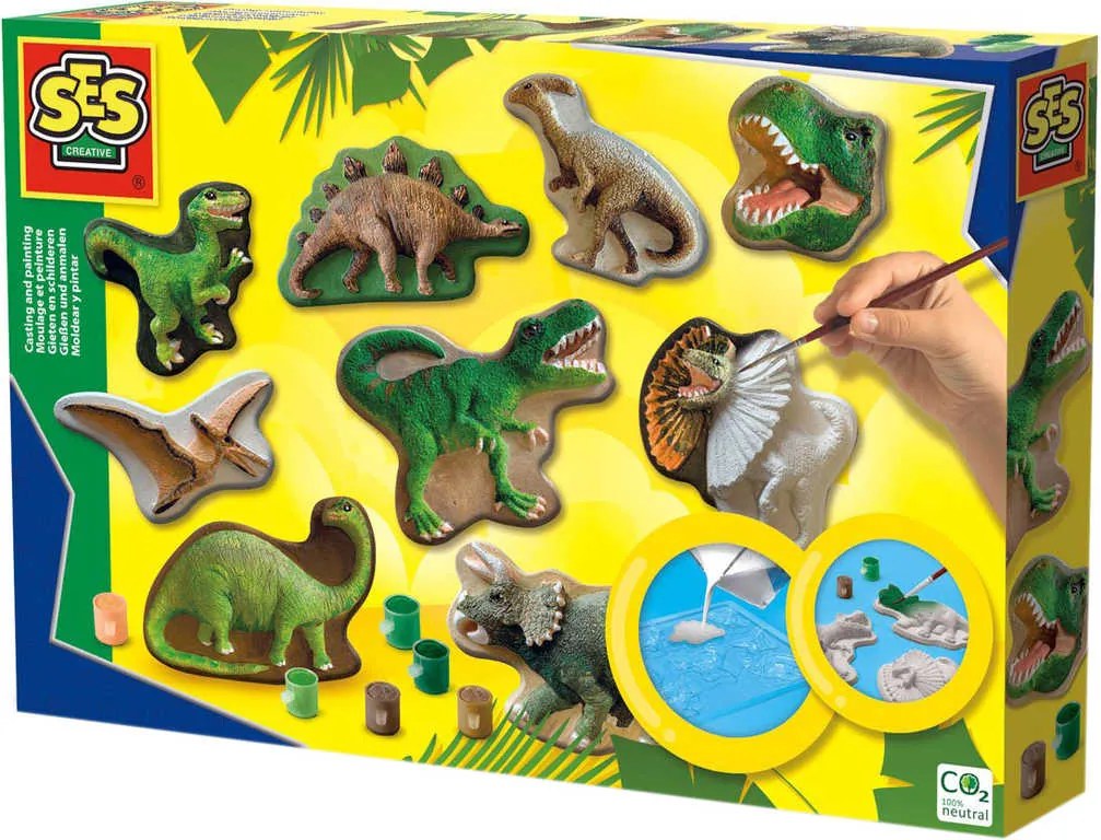 SES CREATIVE Odlévání a malování ze sádry set s formičkami dinosauři 01403